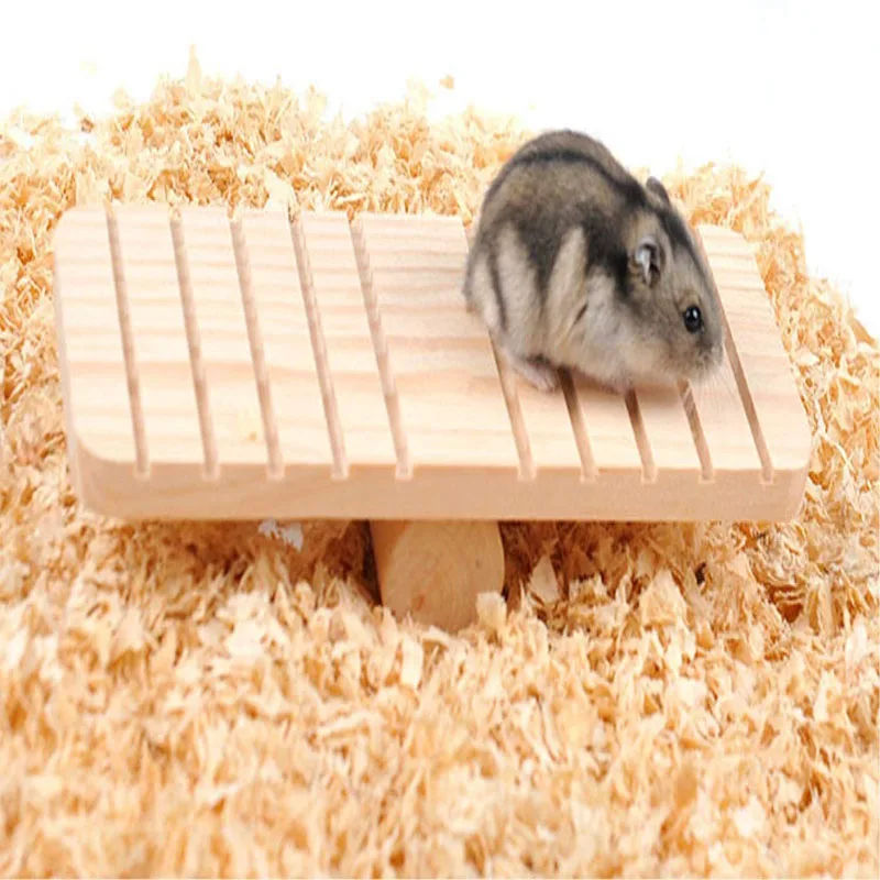 Hamsters Wood Swing Small Pet Ladder Stand Platform Hamster Cage ...