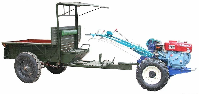 7c-1.5h Single Axle Two Wheels Walking Tractor Trailer - Buy 2 Wheels ...