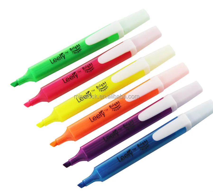0023W Multi Color Fluorescent Ink Pen Mini Highlither Marker Pen Set ...