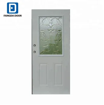 Hollow Core Metal Infill Polyurethane Foam Steel Glass Exterior Door ...