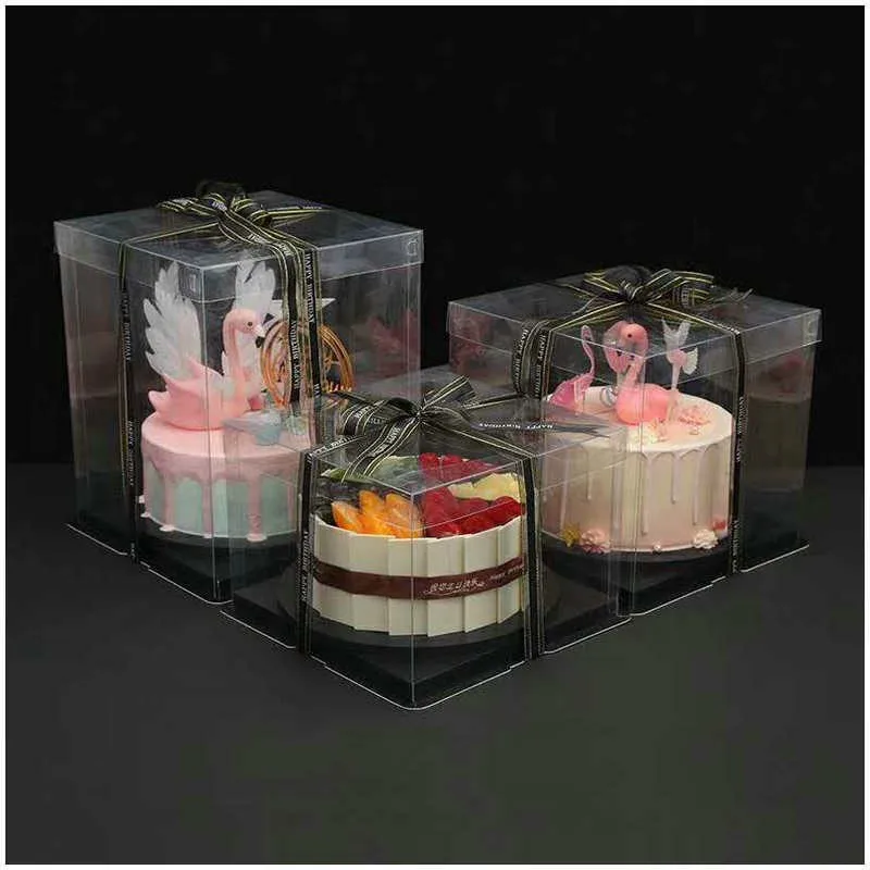 Luxury Plastic Pet Square Clear Decorative Pink 6 Inches Two Layers ...