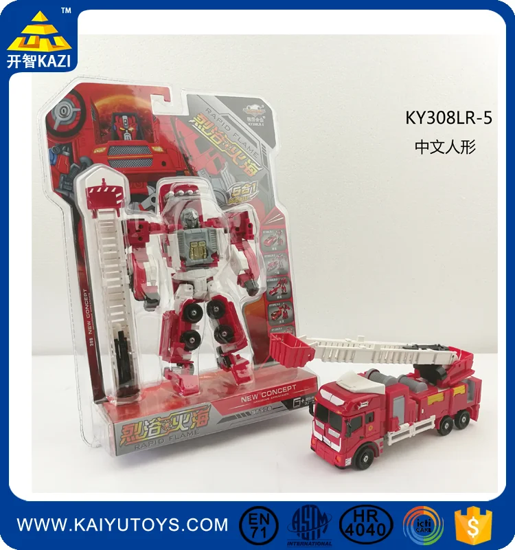 Five-in-one Diecast Truck Robot Fire Truck Matel Rescue Robot Transform ...