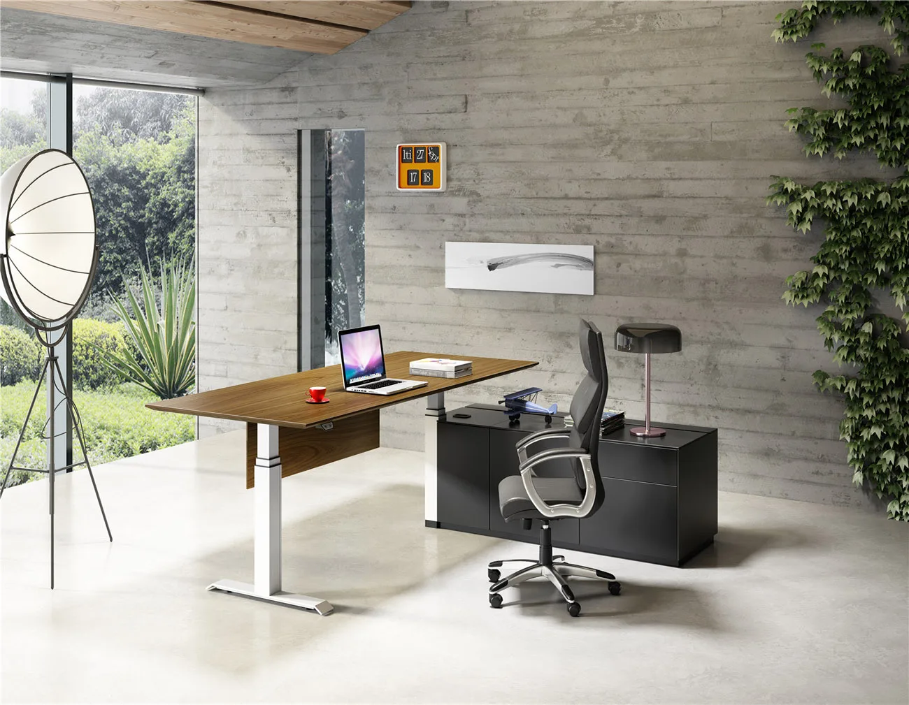 I Shape Tempered Glass Tabletop Mdf Manager Desk Ceo Modern Office ...