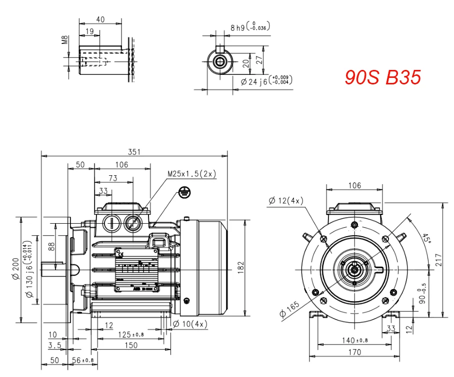 ABB M2BAX 1.5kw Motor - High Efficiency for Industrial Use
