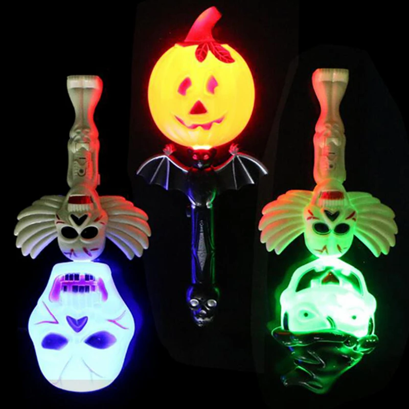 Halloween Decoration Kids Pumpkin Projection Flashlight Led Spinner Toy ...