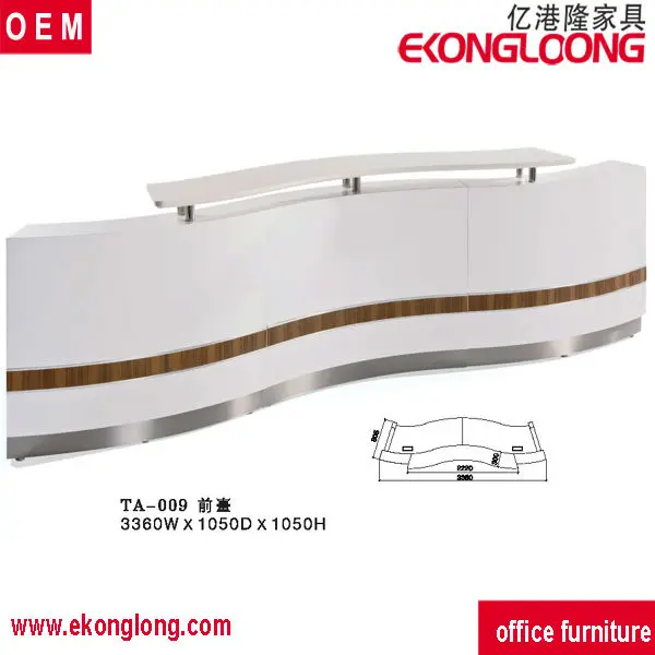 Arc-shaped Reception Counter/office Reception Desk - Buy Arc-shaped ...
