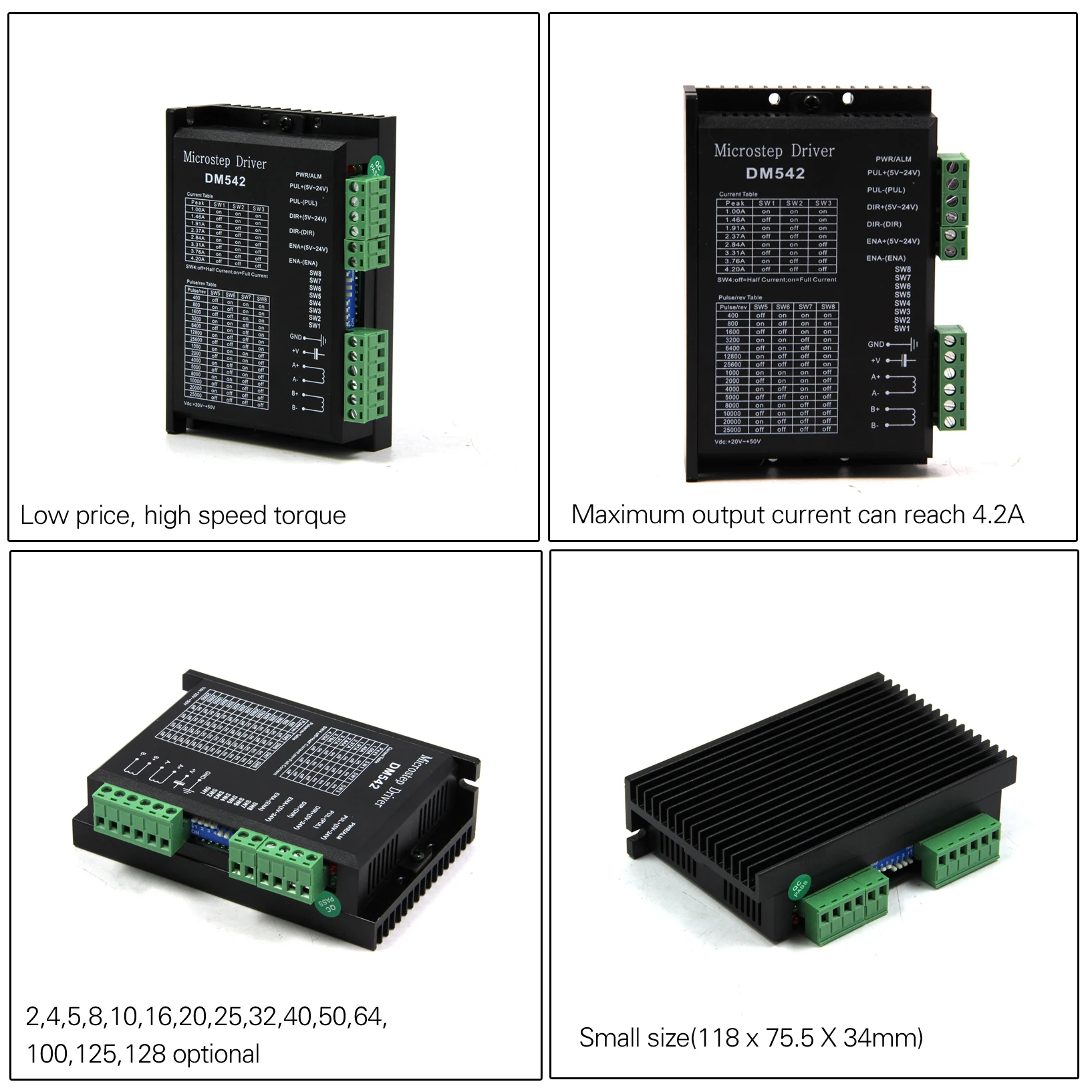 24c-50vdc 4.2a Digital Dm542 Stepper Motor Driver For 2-phase Nema 17 ...