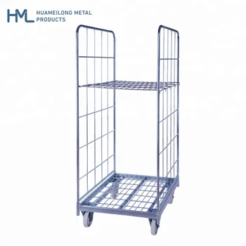 Industrial Collapsible Metal Rolling Cage Cart With Wheels - Buy ...