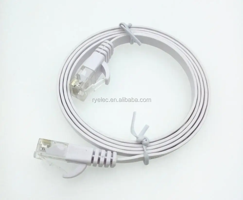 Ex Stock Cat6 Molded Rj45 Ultra Slim Flat Ethernet Patch Network Lan 1m ...