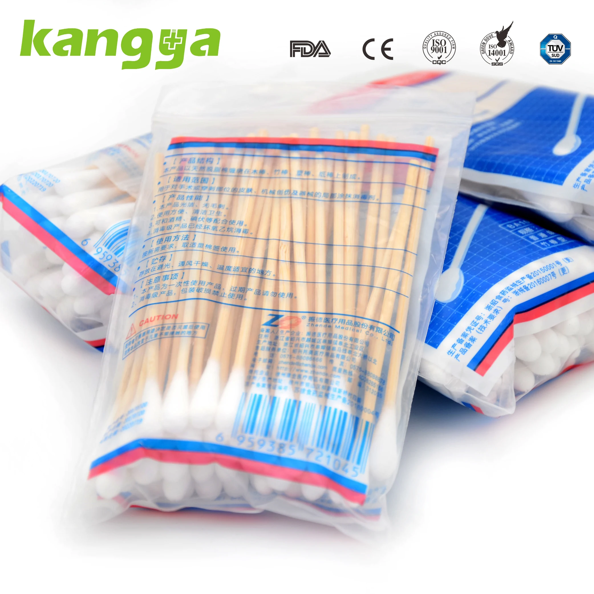 Eco Friendly Hospital Wooden Sterile Ear Cotton Buds Tip Top - Buy ...