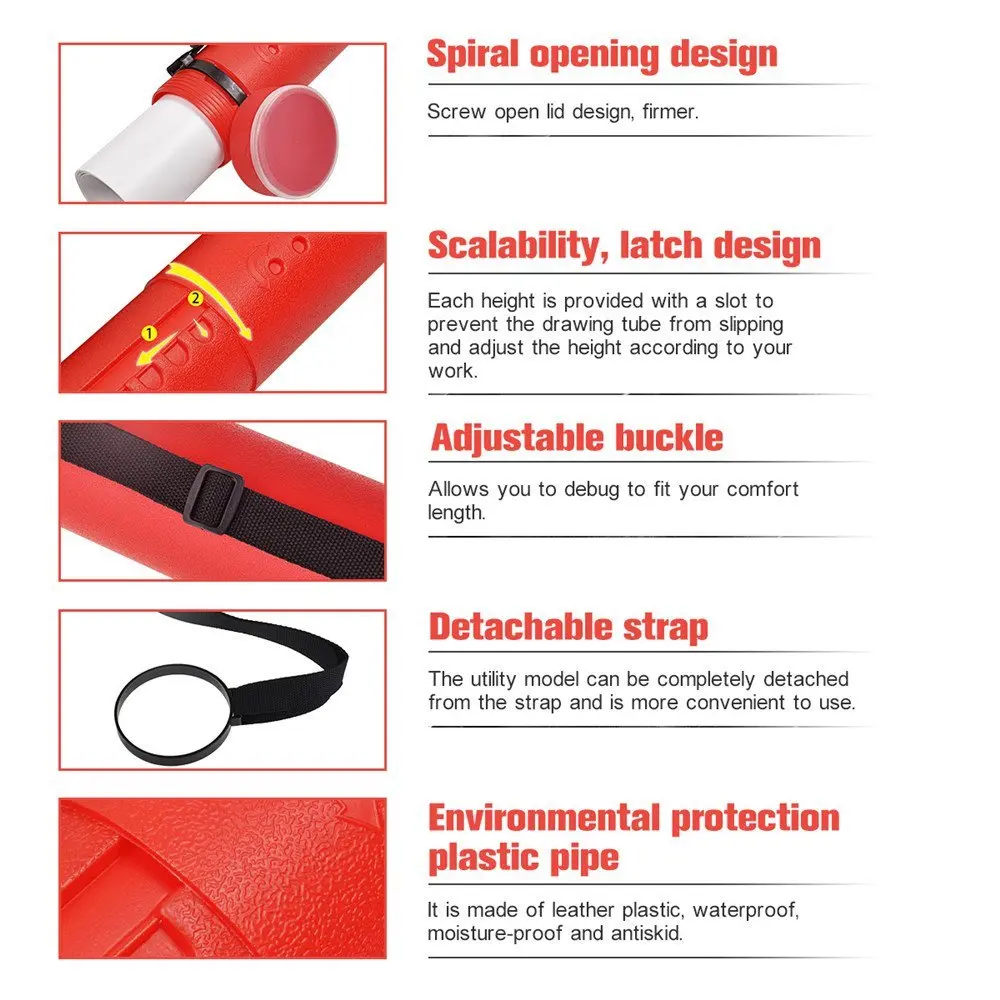 Bview Art Hard Plastic Expandable Carrying Case Drawing Storage Tube ...