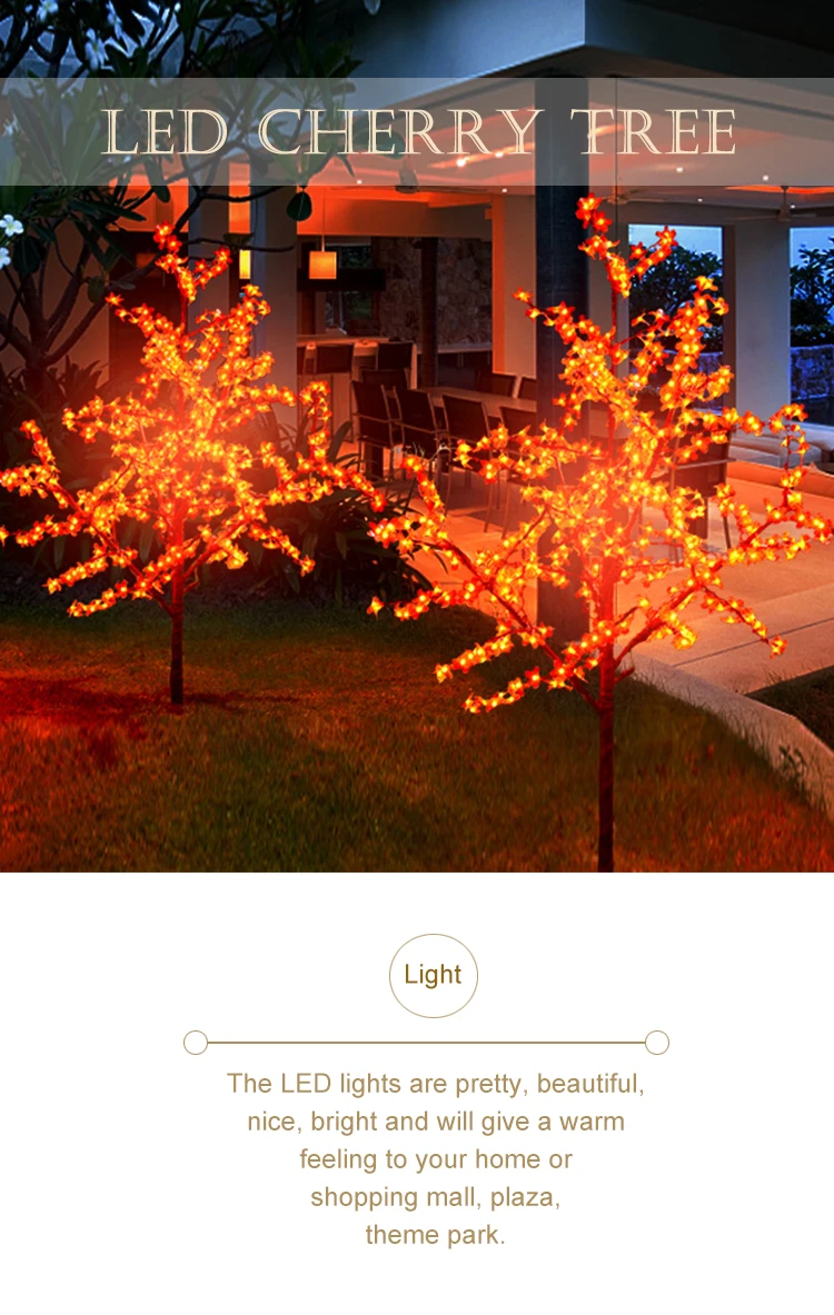 Design Waterproof 3D LED Motif Cherry Light Tree Decorations