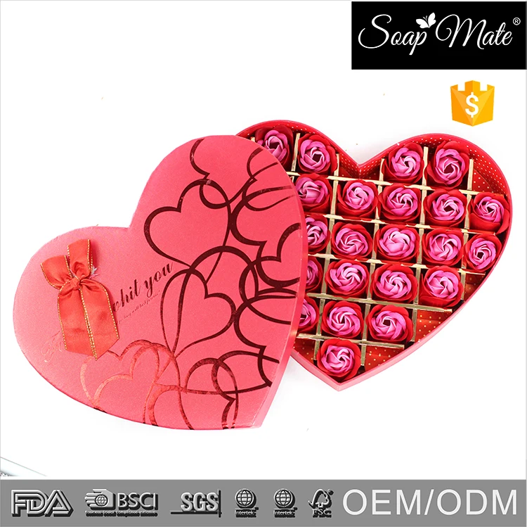 Natural Organic Rose Flower Paper Soap Heart-shaped Gift Box Set - Buy ...