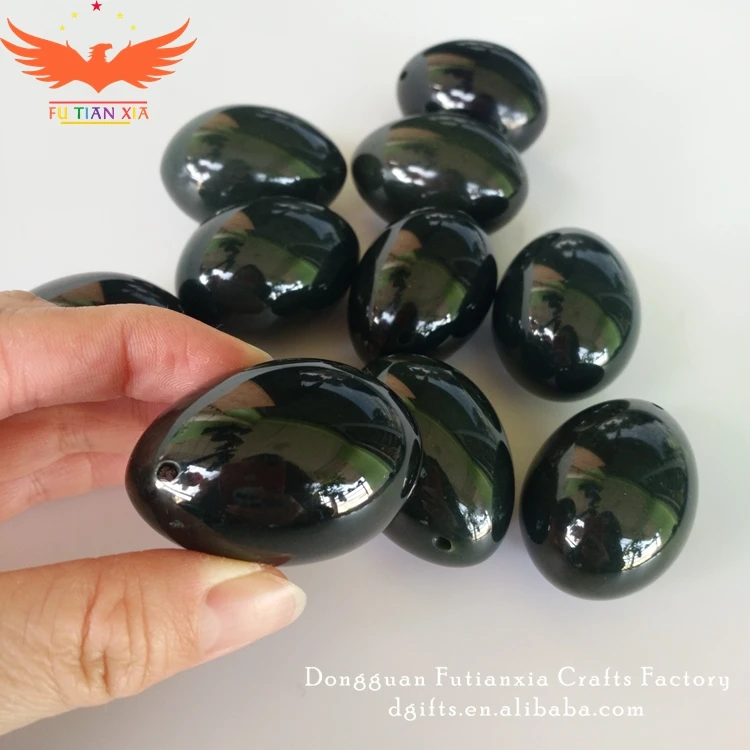Huiying Drilled Nephrite Jade Yoni Eggs - Gemstone Kegel Exercise