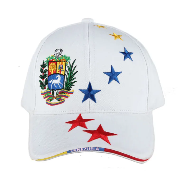 Custom Made Venezuela Embroidery Baseball Cap - White