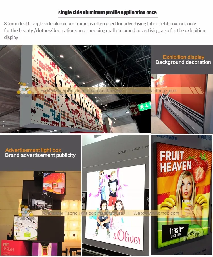 100mm Cutting Aluminum Extrusions Backlit Textile Frame,Shop Sign ...