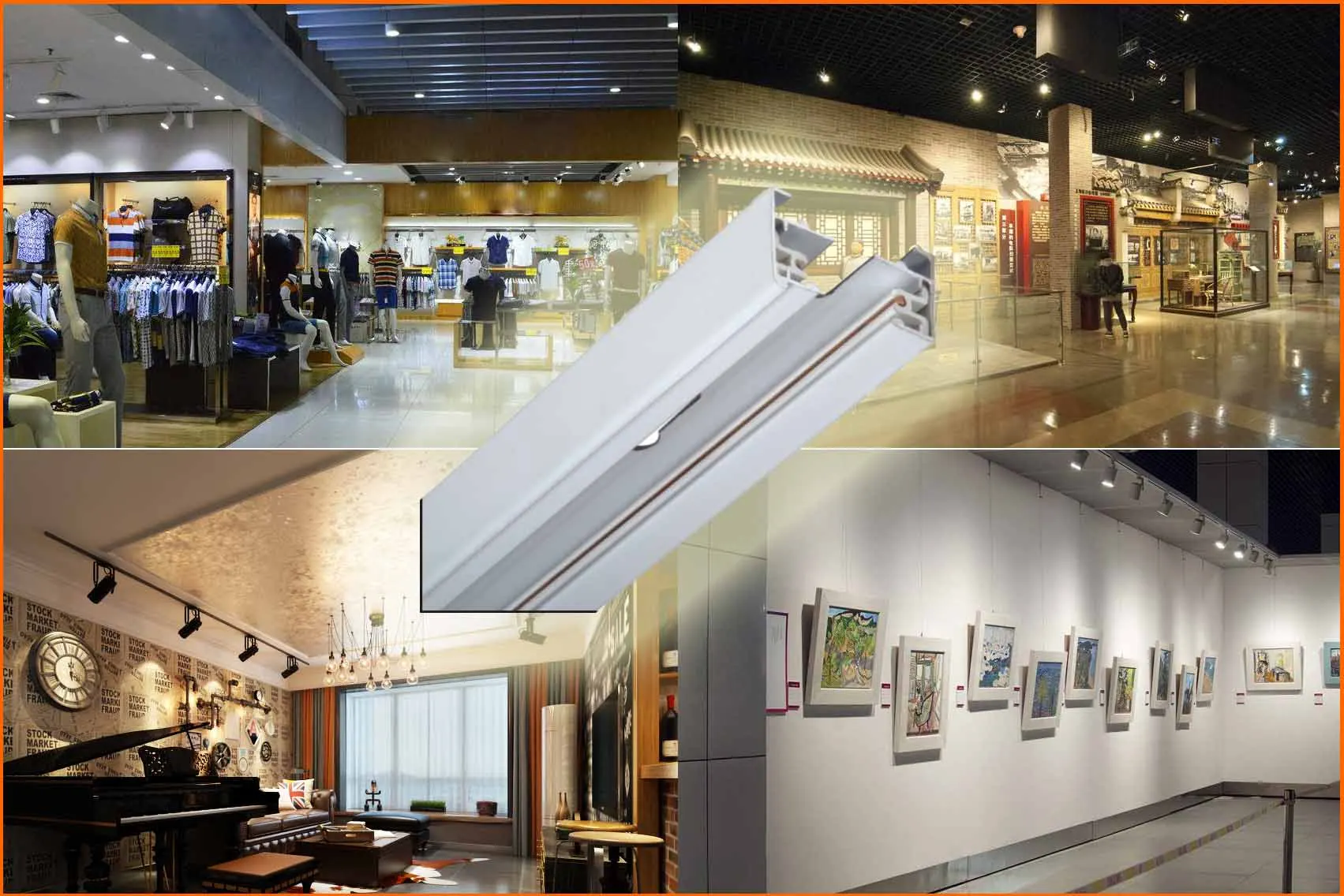 1 Meter 2 Meters 3 Meters Thick Type Track Rail 2 Wire For Led Track ...