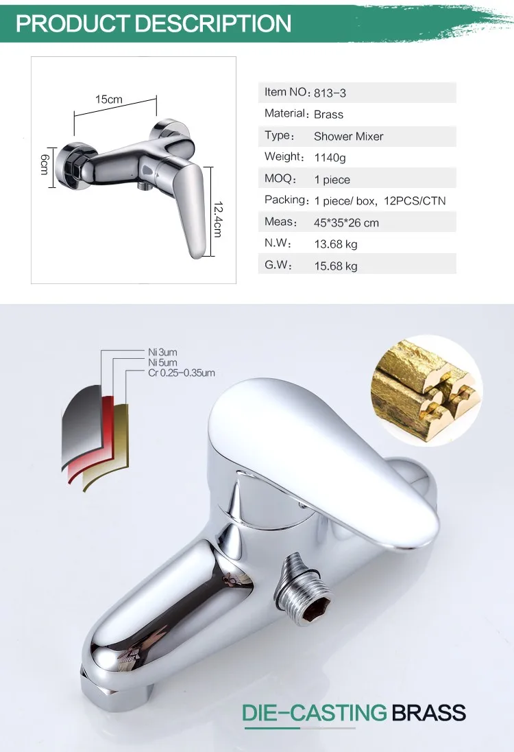 Bathroom Double Diverter Hot Cold Water Bath Shower Mixer - Buy Shower ...