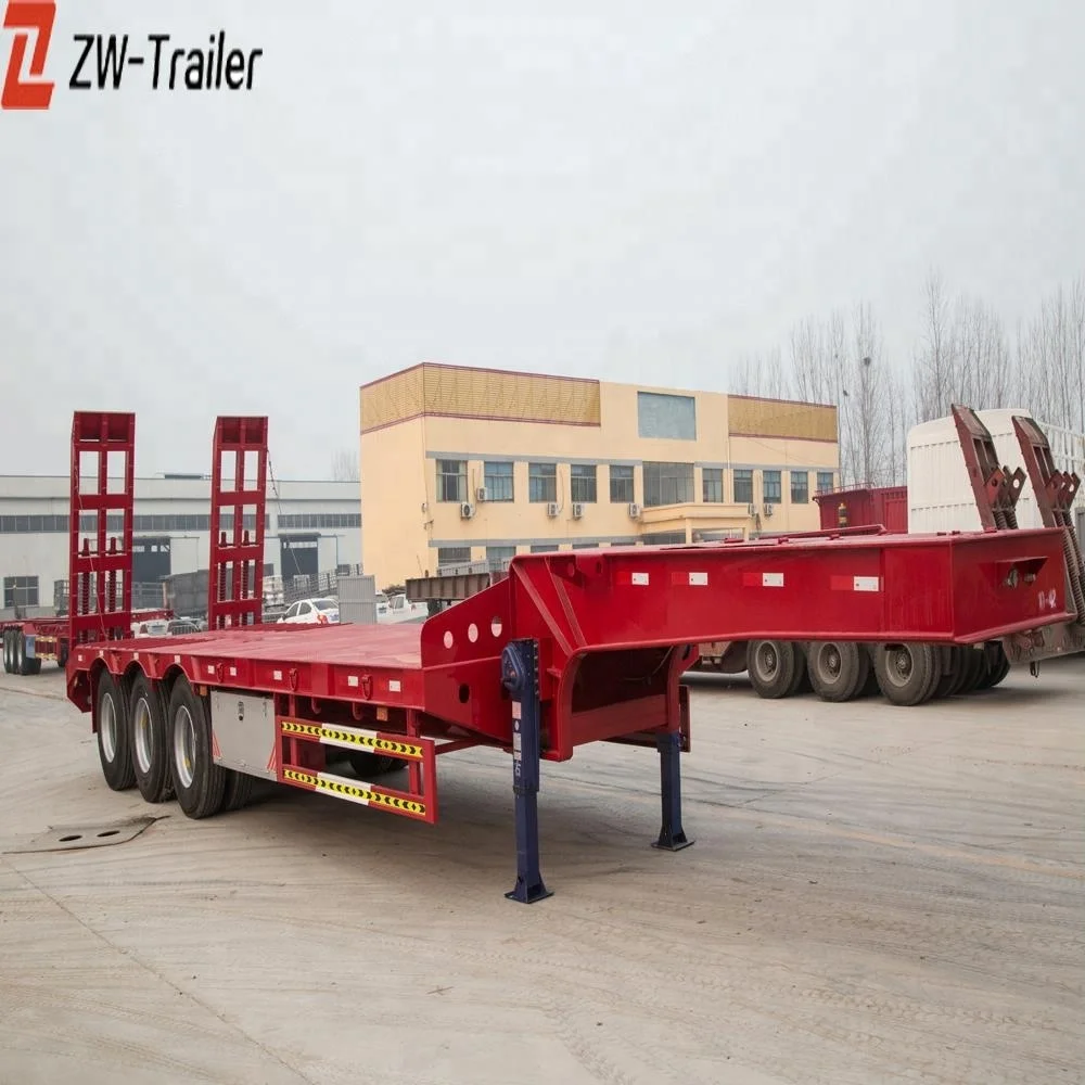 20ft And 40ft Container Trailer Low Flat Bed Truck Trailer Trucks And ...