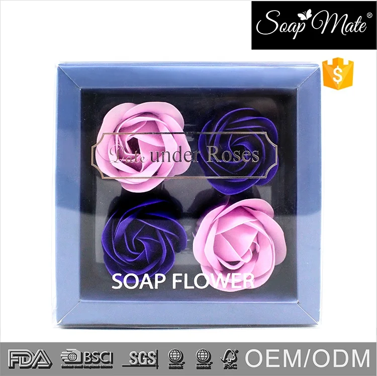 4pcs/set Rose Flower Paper Soap Gift Box Set - Buy Soap,Paper Soap ...