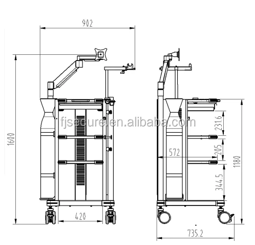 Hospital Oem Customized Medic Endoscopy Endoscopic System Cart - Buy ...