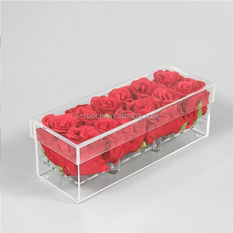 Waterproof Pespex Flower Storage Box Plexiglass Bouquet Packaging Box ...
