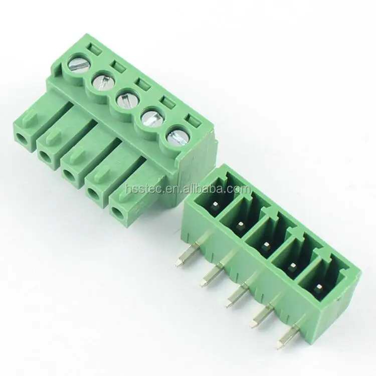 5P Right Angle Screw Terminal Block - 3.5mm Pitch 5 Pin Way