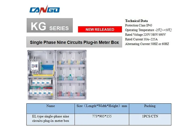 Outdoor Junction Box - Transparent Single Phase Meter Box