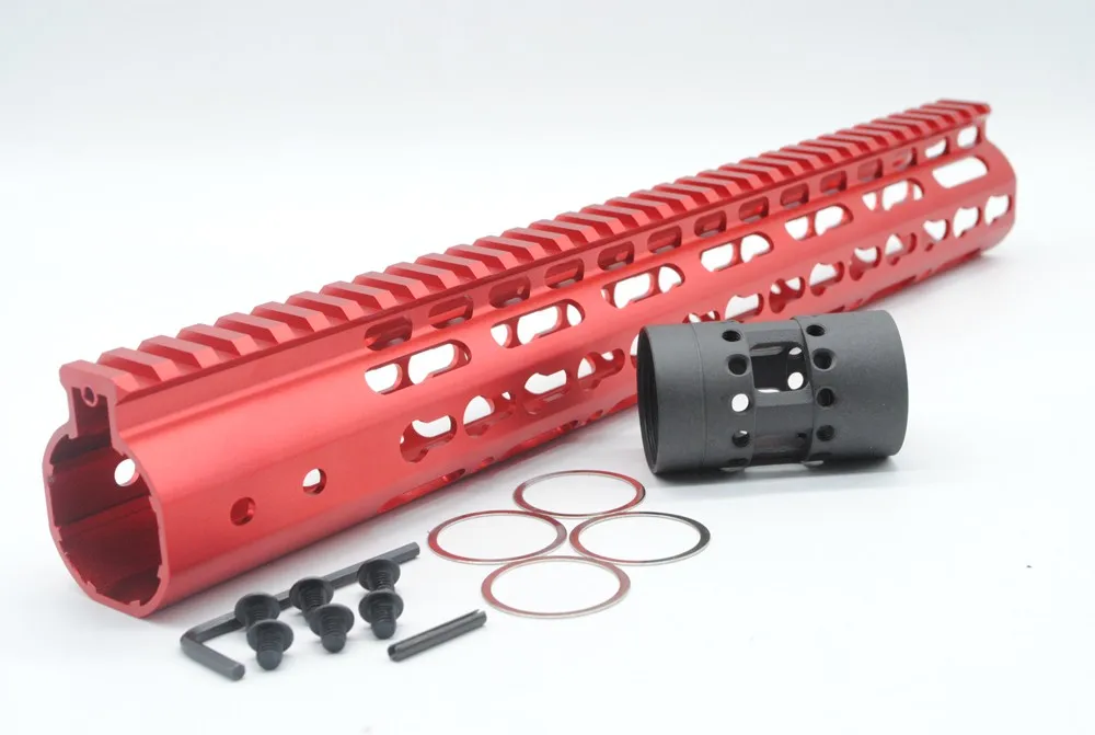 Red 13.5" Length Nsr Ar15 Handguard Free Float Keymod Ar 15 Handguards ...
