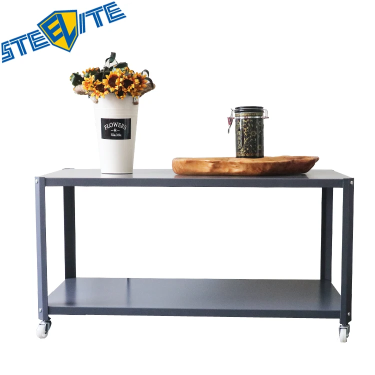 Rectangular Movable Metal Industrial Coffee Table With Shelf - Buy ...