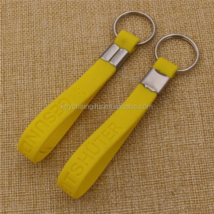 Wholesale Custom Promotional Silicone Wristband Keyring For Souvenir ...