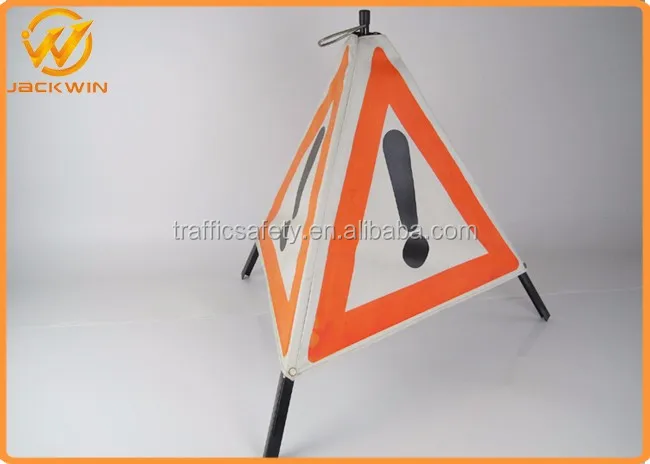 Collapsible Tripod Traffic Sign / Portable Road Foldable Warning Sign ...