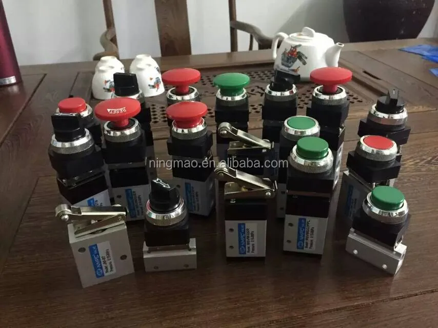 Mov Series 2/3 Way G1/8 Mechanical Pneumatic Push Button Valve For Air ...