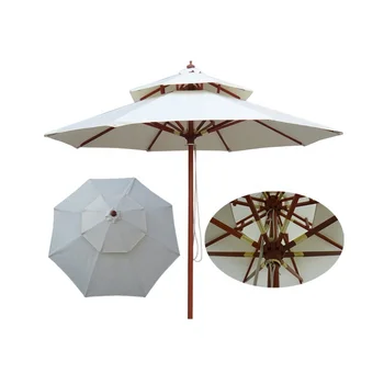 9ft Diameter 2.7m Wind Resistant Windproof Wood Garden Parasol - Buy ...