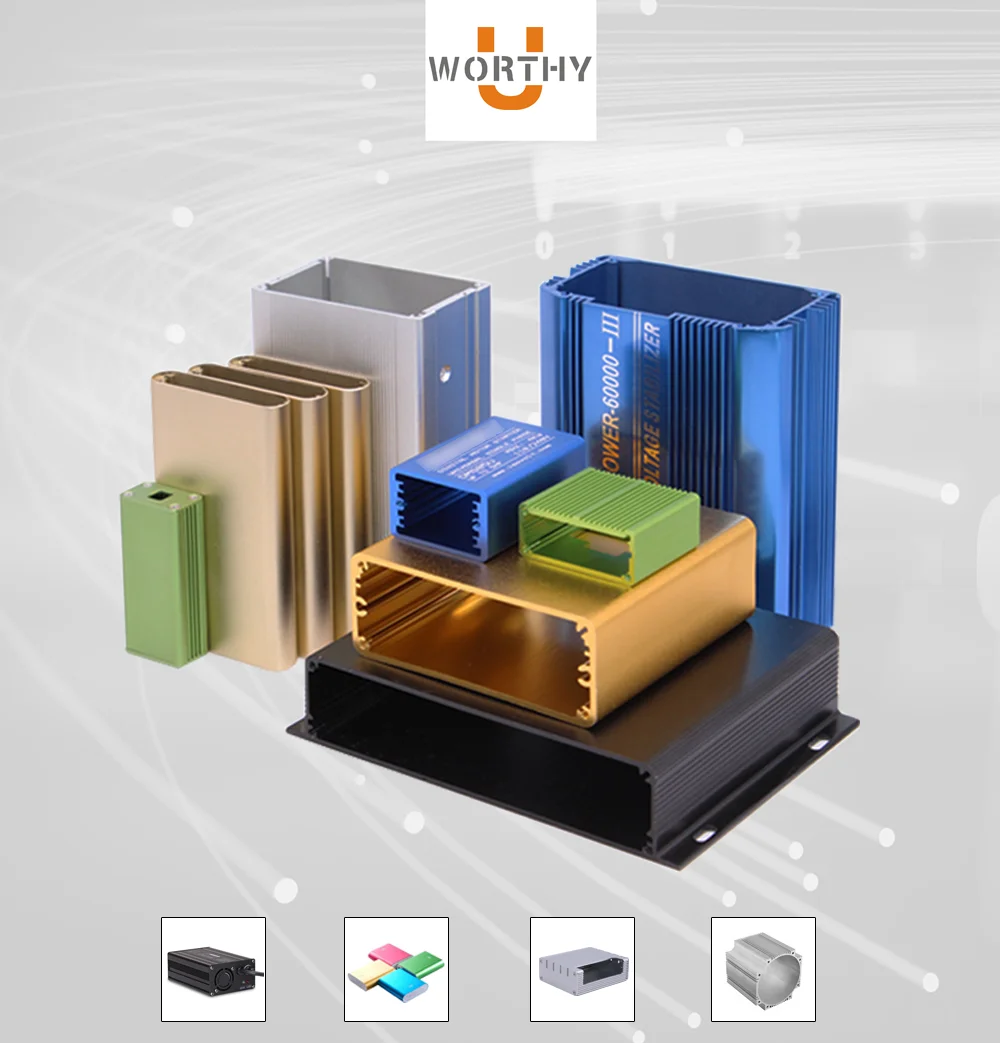 Black Anodized 6063 Alloy Extruded Aluminum Electronic Case,Custom ...