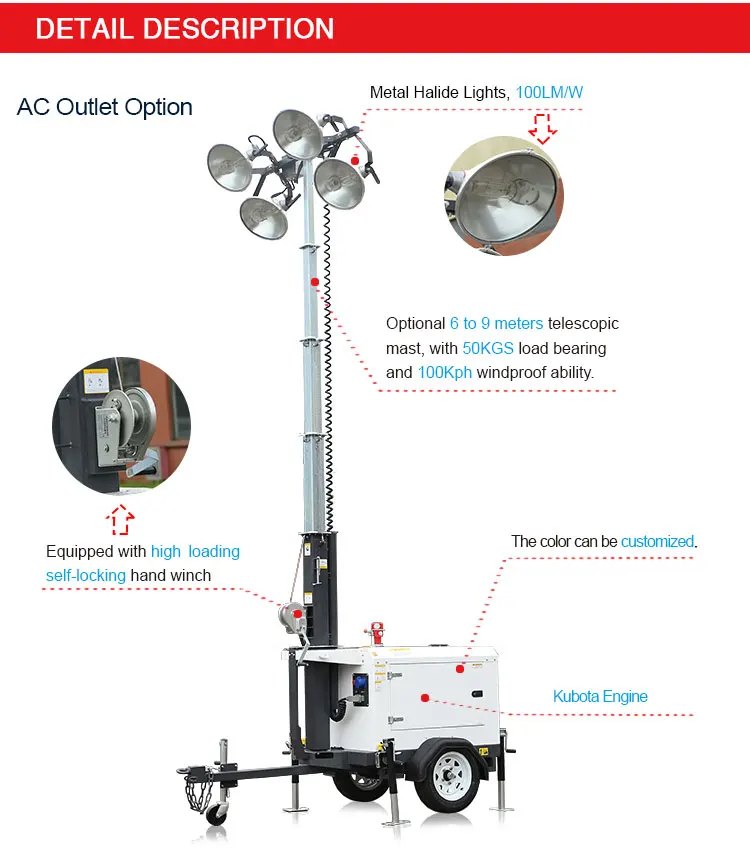 Mobile Solar Light Tower - Buy Solar Light Tower,Mobile Light Tower ...
