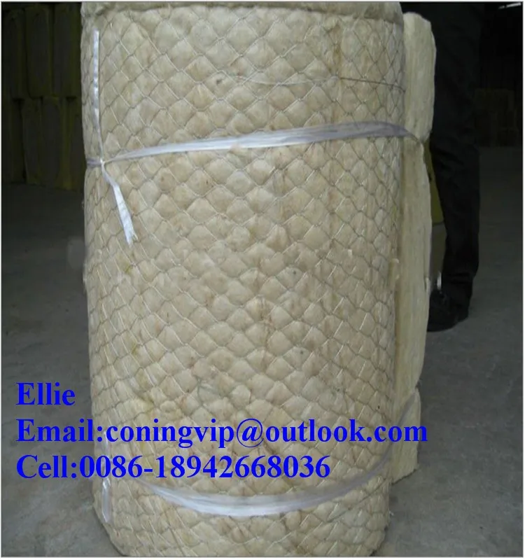 Rock Wool Blanket With Galvanized Wire Mesh On One Side For Power And ...