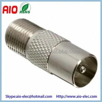 F Type Female Socket To Tv Iec Pal Coax Rf Aerial Plug Male Adaptor ...