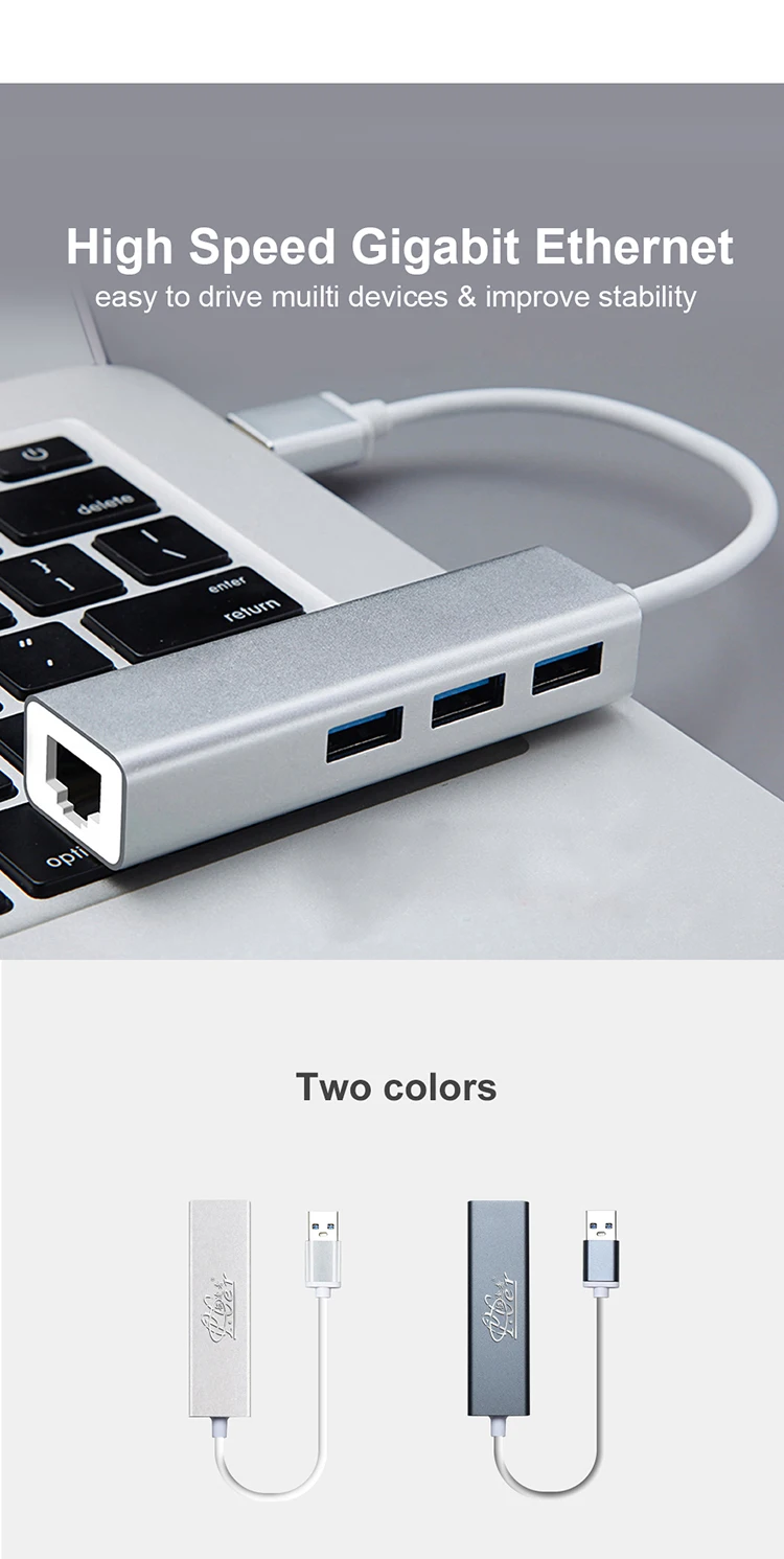 Manufacture Usb To Lan Converter Hub With 3 Ports 3.0 Usb Gigabit Usb ...