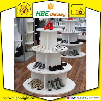 Commercial Wood Round Retail Custom Portable Clothing Display Rack For ...