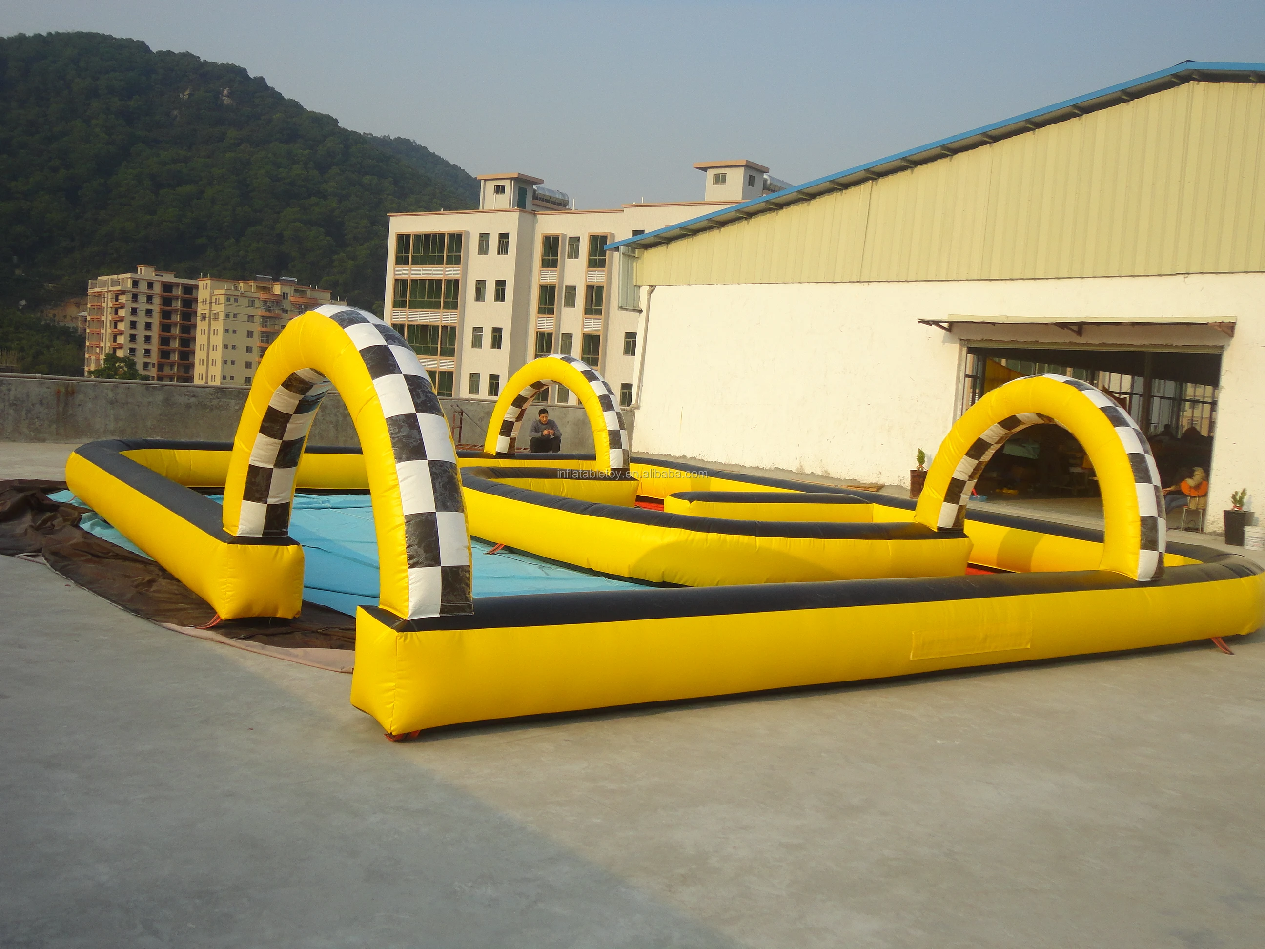 Inflatable Car Race Track Inflatable Bike Or Tricycle Runway For Sport ...