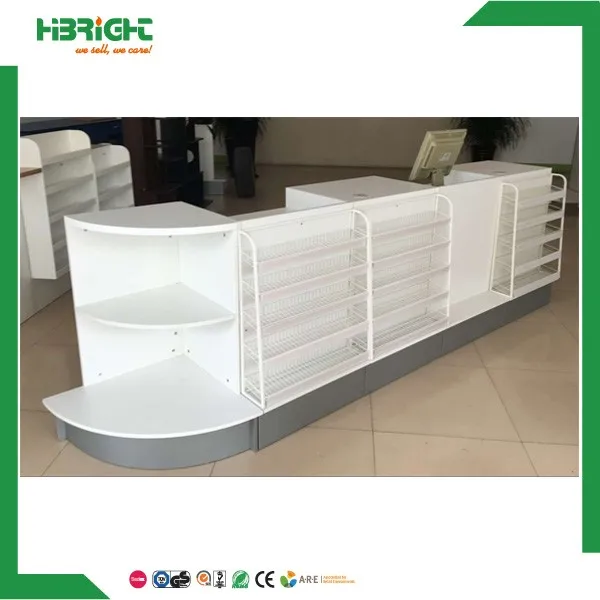 MDF Wooden Supermarket Retail Checkout Counter - Stylish & Durable