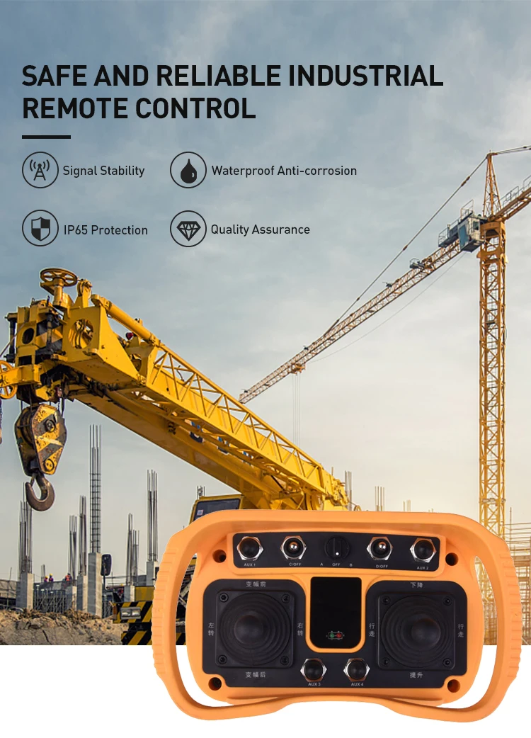 Q5000 General Industrial Wireless Tower Crane Controller Joystick Radio ...