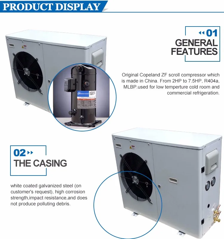 4hp Low Temperature Copeland Scroll Compressor Chiller Condensing Unit ...