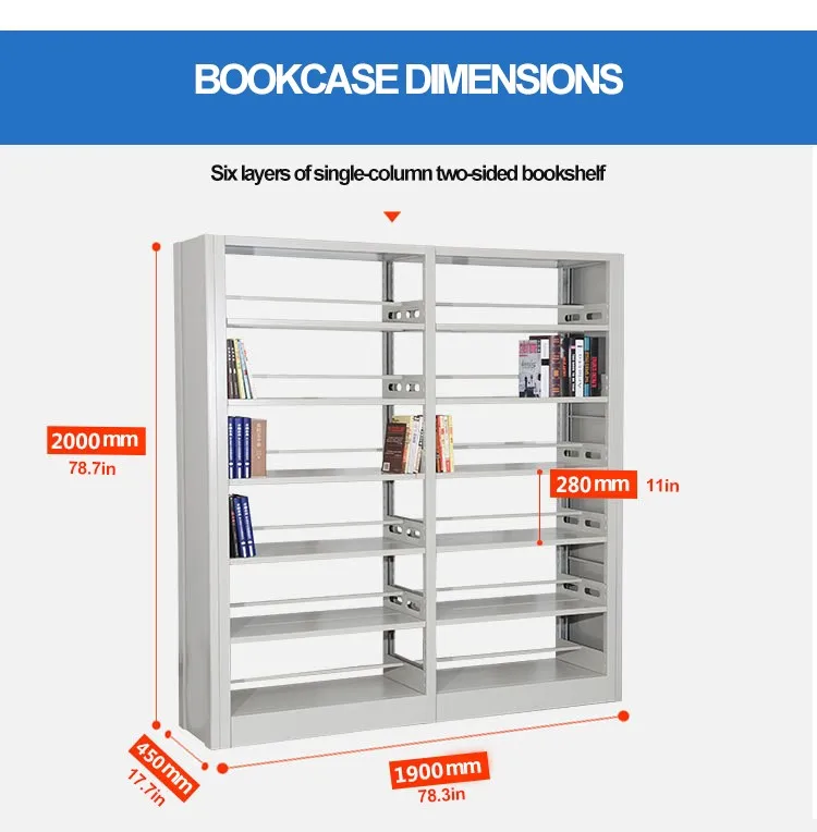 Modern Metal Book Shelves for Library & School Furniture