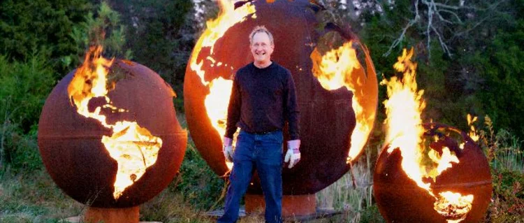 Garden Outdoor Metal Sphere World Map Globe Fire Pits for Sale