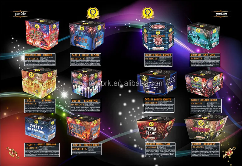 High Quality 100 Shots Display Cakes Wholesale Salutes 1.3g Fireworks ...