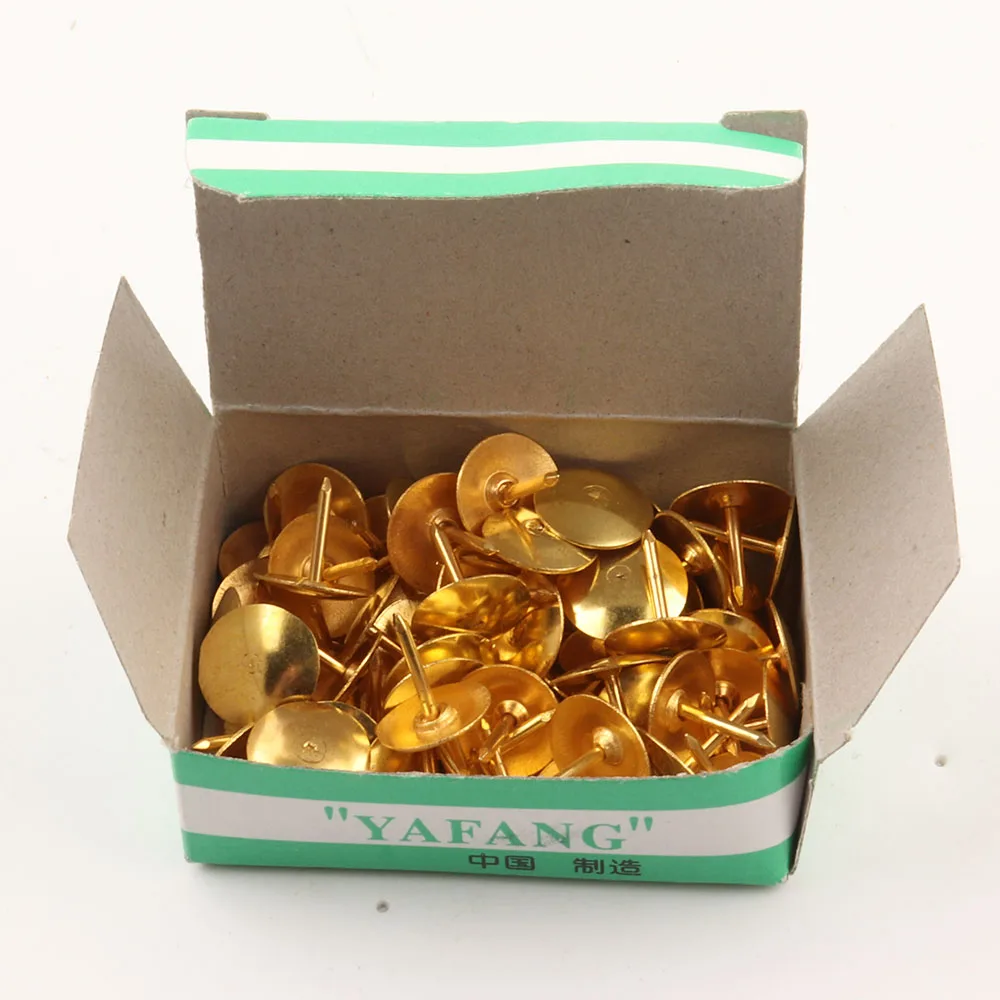30pcs Gold Metal Drawing Pin - Safe & Versatile Office Supply