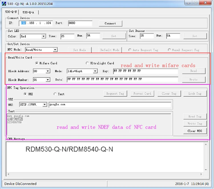 RDM Rfid Reader with TCP/IP Protocol for Lan/wall-mount