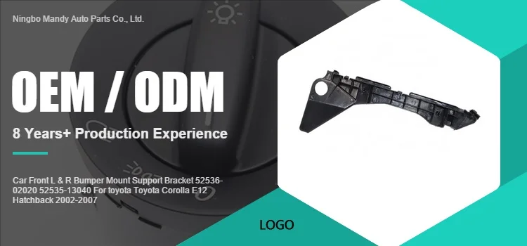 Car Front L & R Bumper Mount Support Bracket 52536-02020 52535-13040 ...